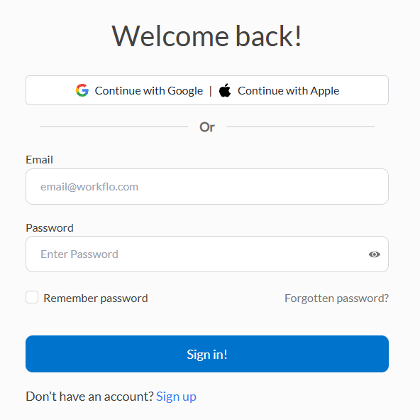 First Login Dashboard Walkthrough Workflo